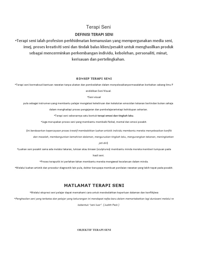 Terapi Seni | PDF | Karier & Perkembangan | Pengembangan Diri