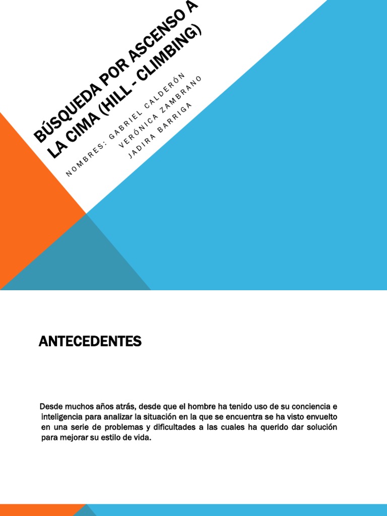 Búsqueda Por Ascenso A La Cima (Hill | PDF | Heurístico | Algoritmos