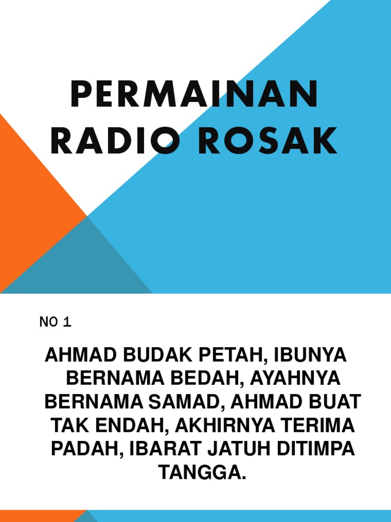 Ayat Contoh Radio Rosak dan Permainan | PDF