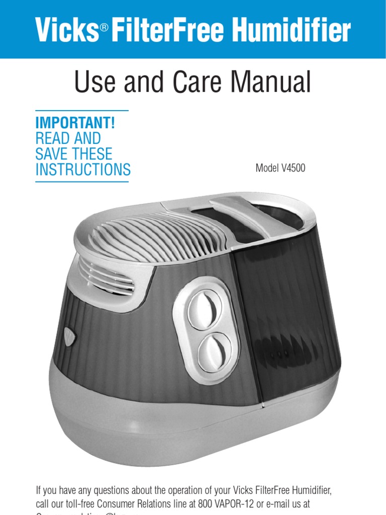 Vicks Humidifier v4500 Manual | PDF | Relative Humidity | Flavor