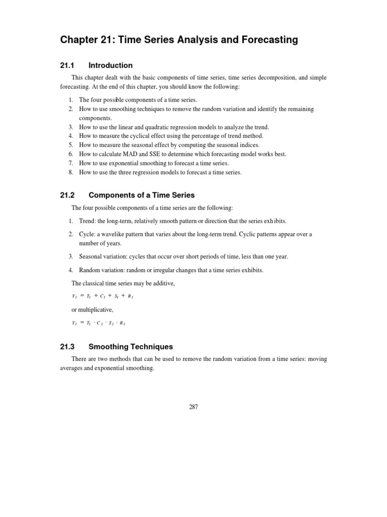 Time Series Analysis | PDF | Moving Average | Forecasting