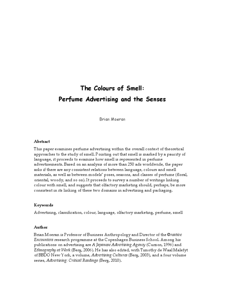 Brian - Moeran - Advertising The Colours of Smell - 2011 | PDF ...