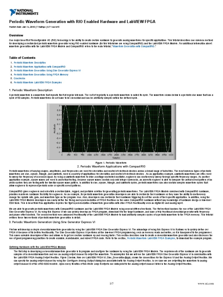 Periodic Waveform Generation in FPGA | PDF | Field Programmable Gate Array | Phase (Waves)