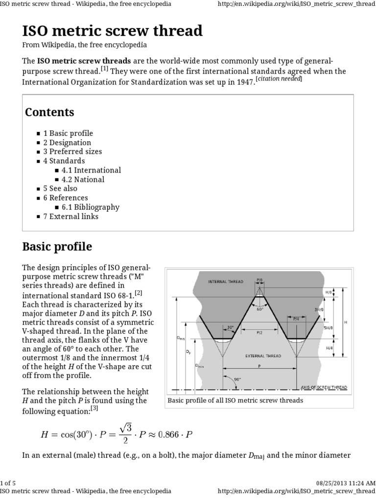 M8 - Thread, Nuts Bolts, ISO | PDF | Screw | Metalworking