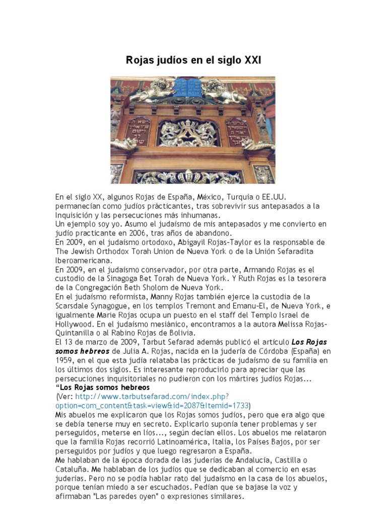 Rojas Judios en El Siglo XXI | PDF | Judios | Tora