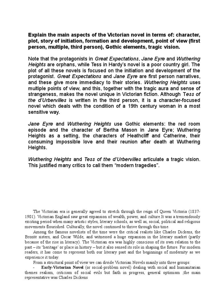 The Main Aspects of The Victorian Novel | PDF | Heathcliff (Wuthering ...