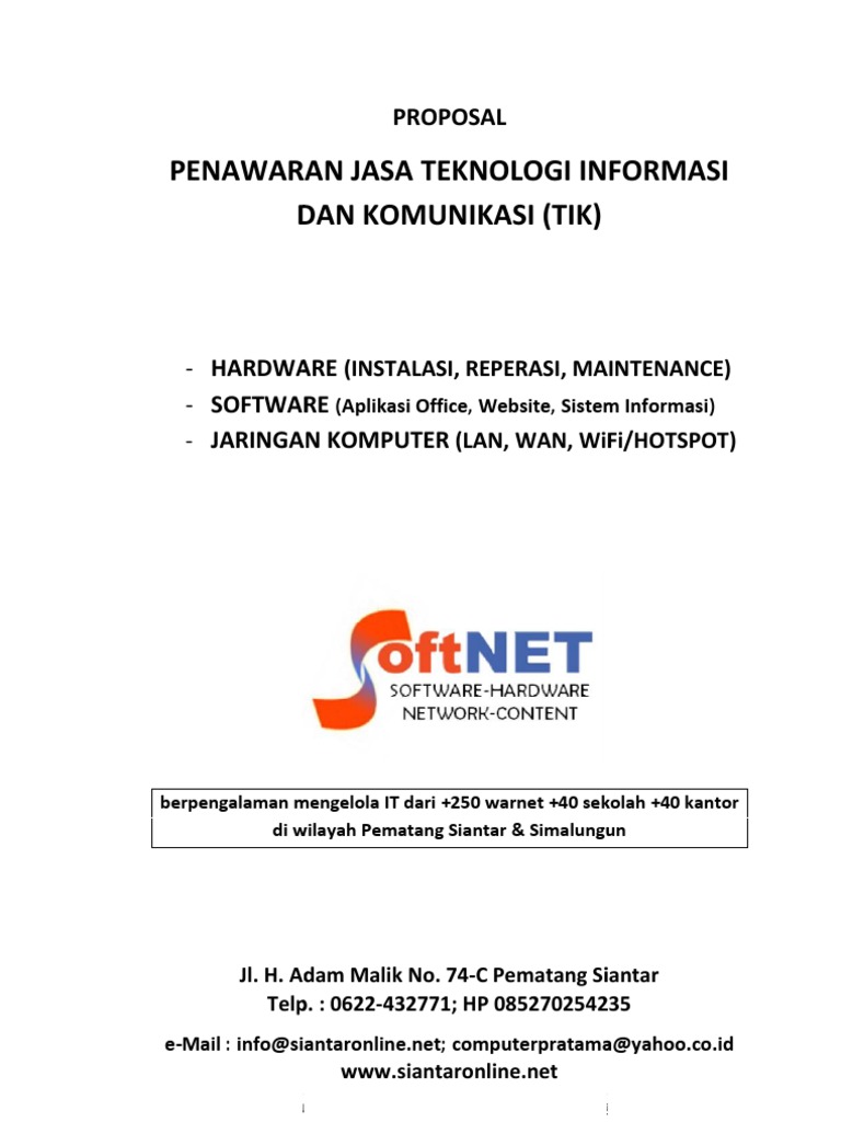 Proposal Penawaran Installasi Jaringan WiFi Dan Hotspot Dari SoftNET | PDF