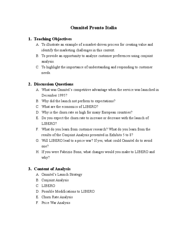 Omnitel Pronto Italia | PDF