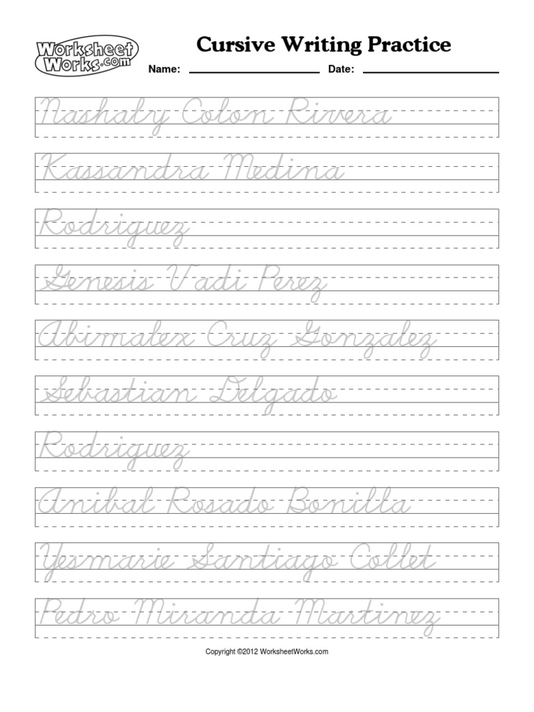 WorksheetWorks Cursive Writing Practice 3 | PDF