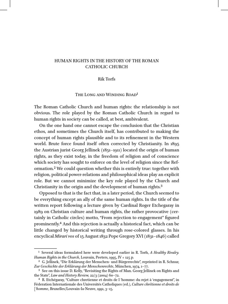 Catholic Church and Human Rights History | PDF | Catholic Church Sexual ...