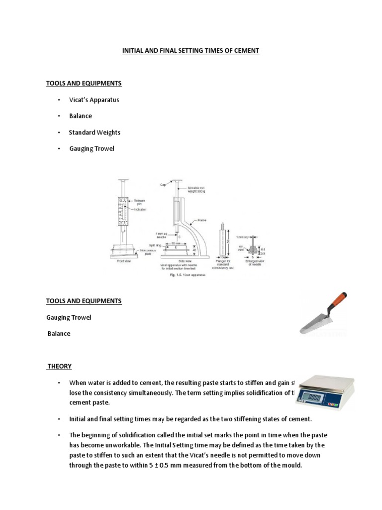 Initial and Final Setting Times of Cement | Concrete | Cement