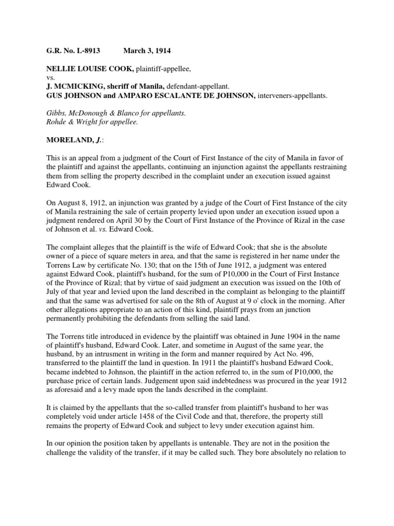 Cook V McMicking | PDF | Judgment (Law) | Appeal