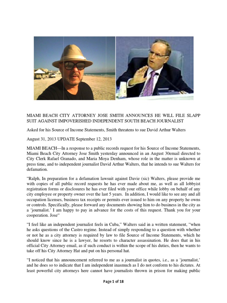 City Attorney Threatens SLAPP Suit Against Journalist | PDF ...