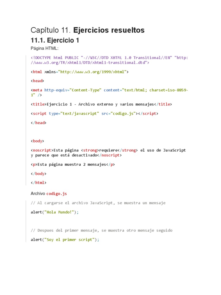 Ejercicios 11 | PDF | HTML | Xhtml