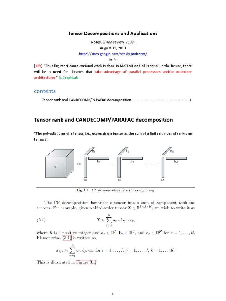 Digest - Tensor Decompositions and Applications | PDF