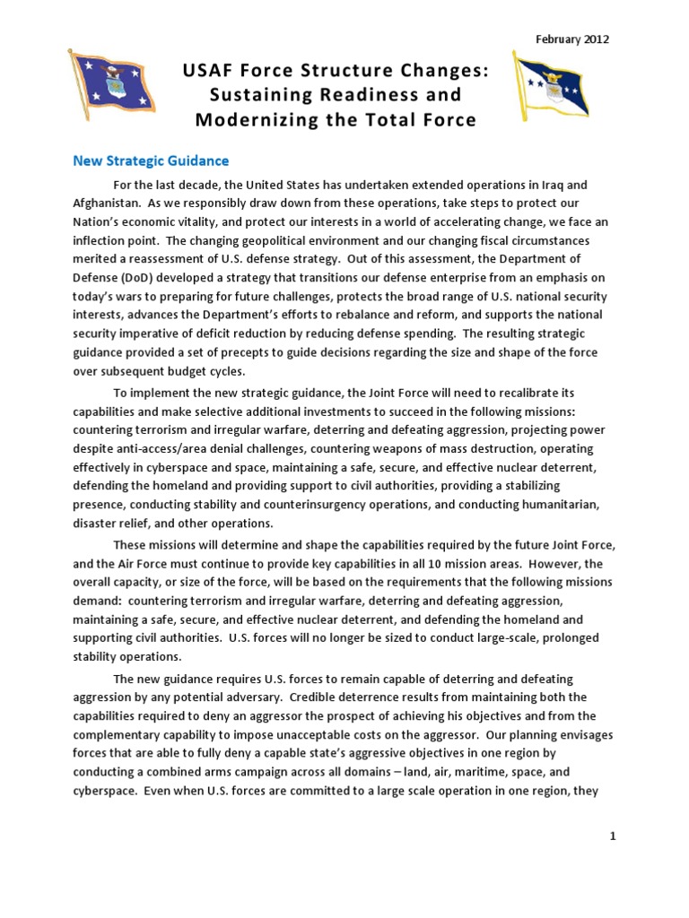 AirForce Force Structure Changes 20120203 | PDF | Air National Guard ...