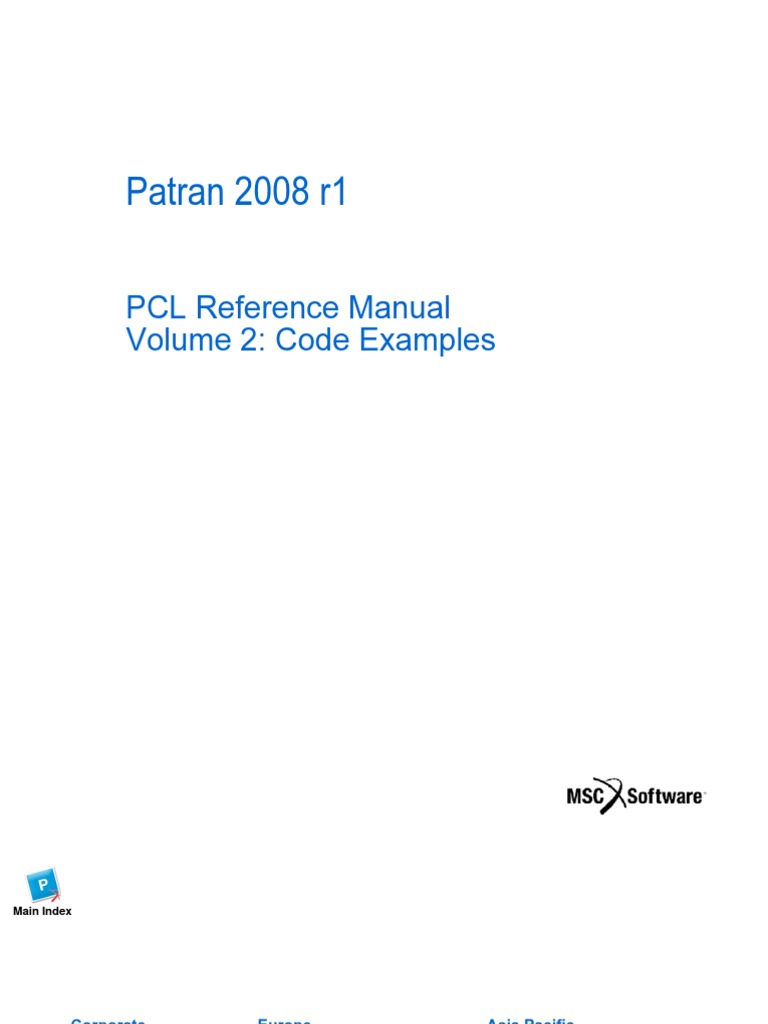 Patran 2008 r1 PCL Reference Manual Volume 2: Code Examples | PDF ...