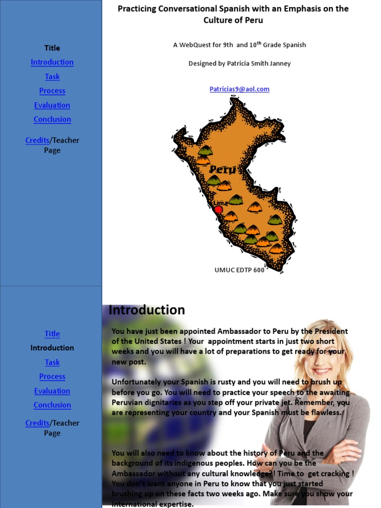 Webquest Peru | PDF | Speech | Linguistics
