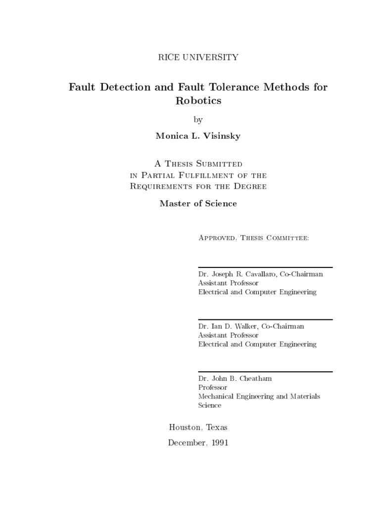 Robotics Fault Detection Methods | PDF | Fault Tolerance | Robot