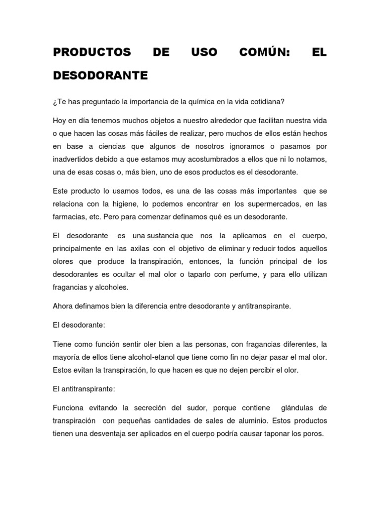 Producto de Uso Común | PDF | Sustancias químicas | Química