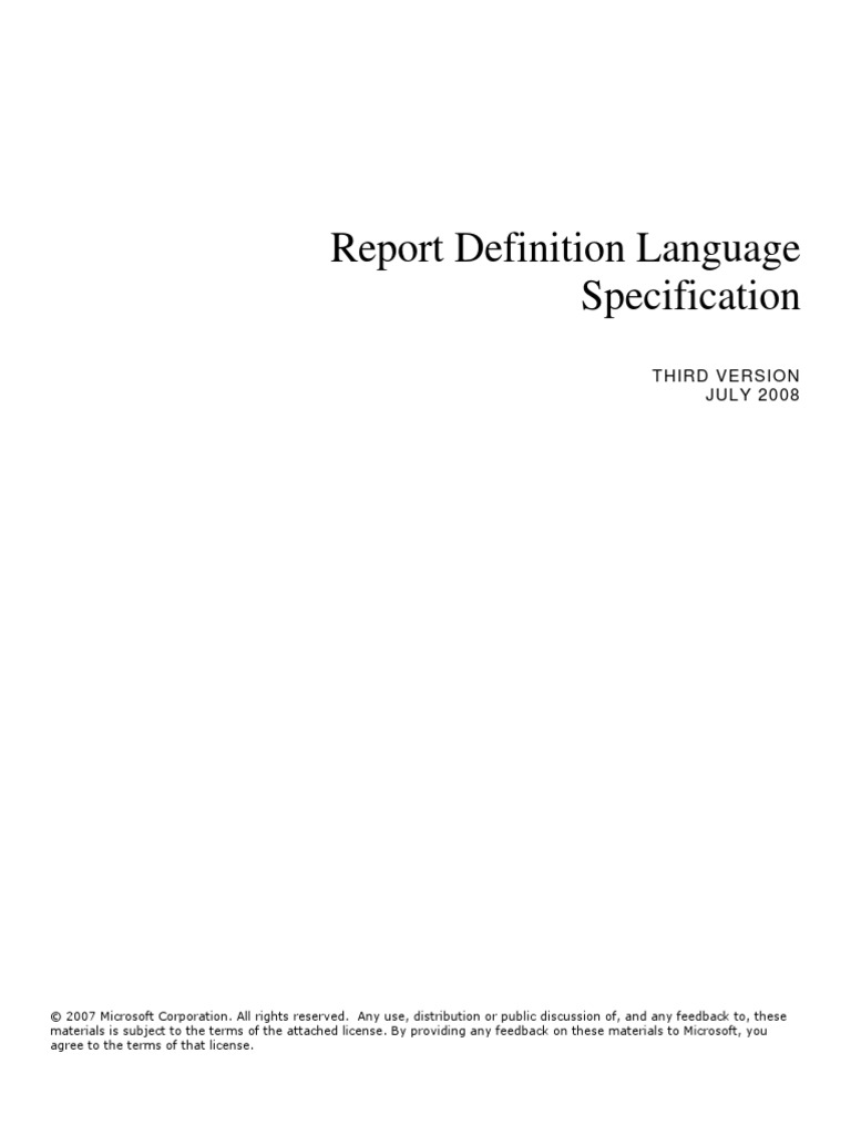 Report Definition Language RDL - Spec - 08 | PDF