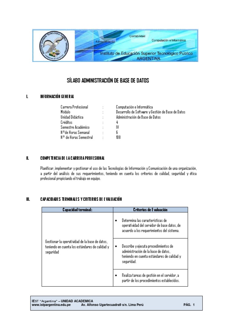 Administración de bases de datos con SQL Server: Plan de estudios para ...