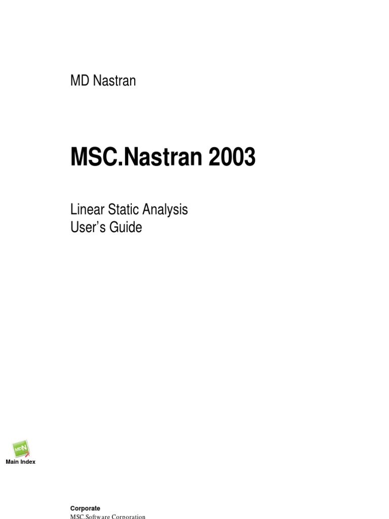 MSC - Nastran 2003 Linear Static Analysis User's Guide | PDF | Stress (Mechanics) | Finite ...