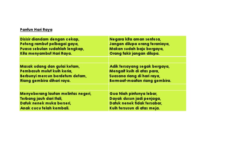 Pantun Hari Raya | PDF