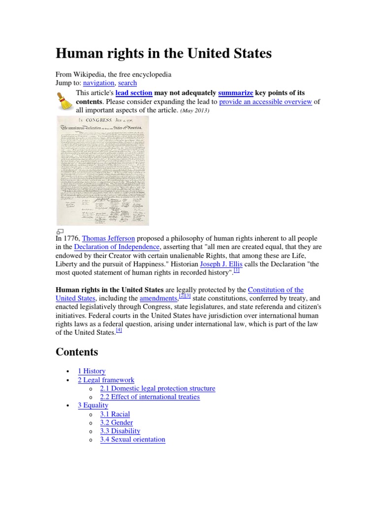 Human Rights in the United States | United States Constitution ...