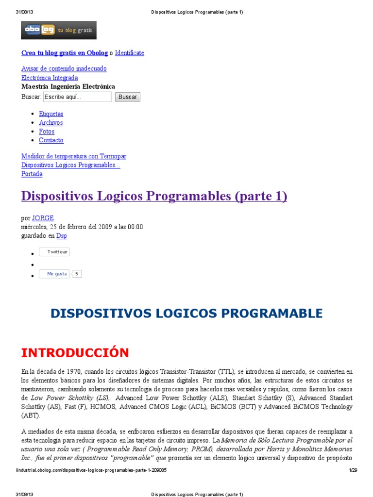 Dispositivos Logicos Programables (Parte 1) | PDF | Ingenieria ...