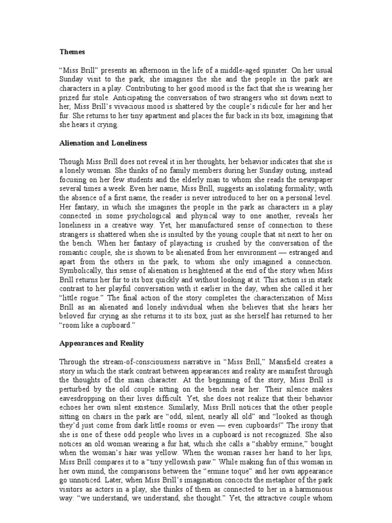 Themes Ms. Brill | PDF | Loneliness | Social Alienation