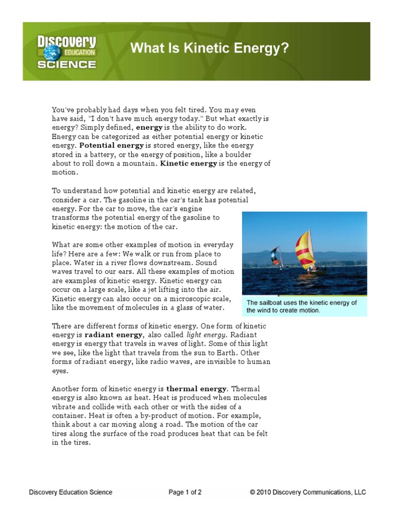 What Is Kinetic Energy | PDF | Kinetic Energy | Light