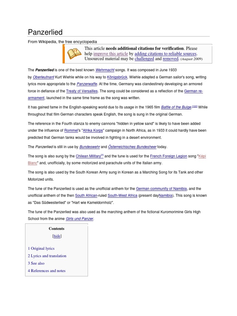 Panzer Lied | PDF | Military Of Germany | Military