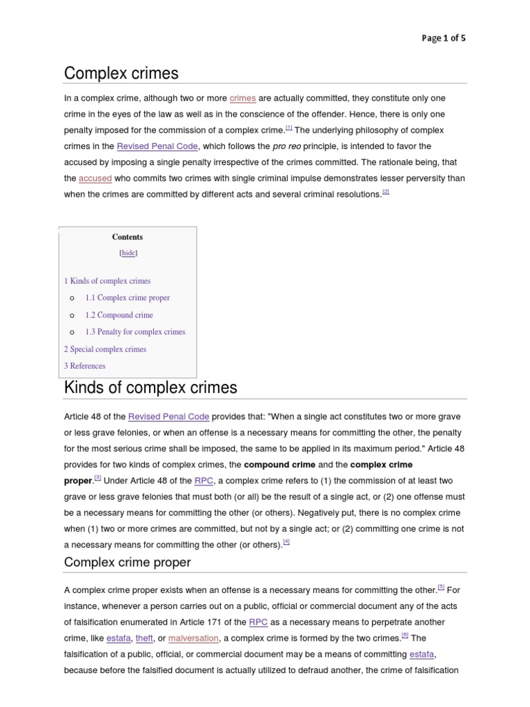 Complex Crimes | PDF | Intention (Criminal Law) | Crime & Violence