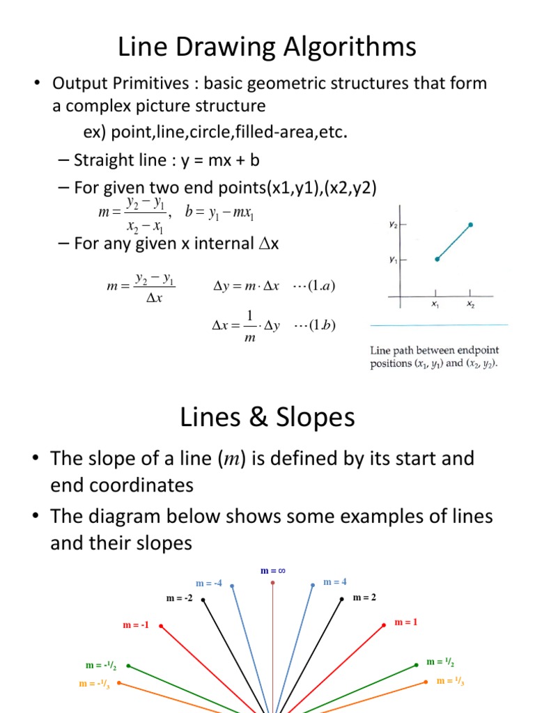 Line Drawing Algo | PDF | Areas Of Computer Science | Algorithms Line Drawing Algo | PDF | Areas Of Computer Science | Algorithms