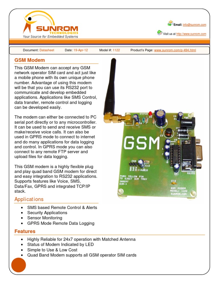 1122 Datasheet | PDF | General Packet Radio Service | Modem