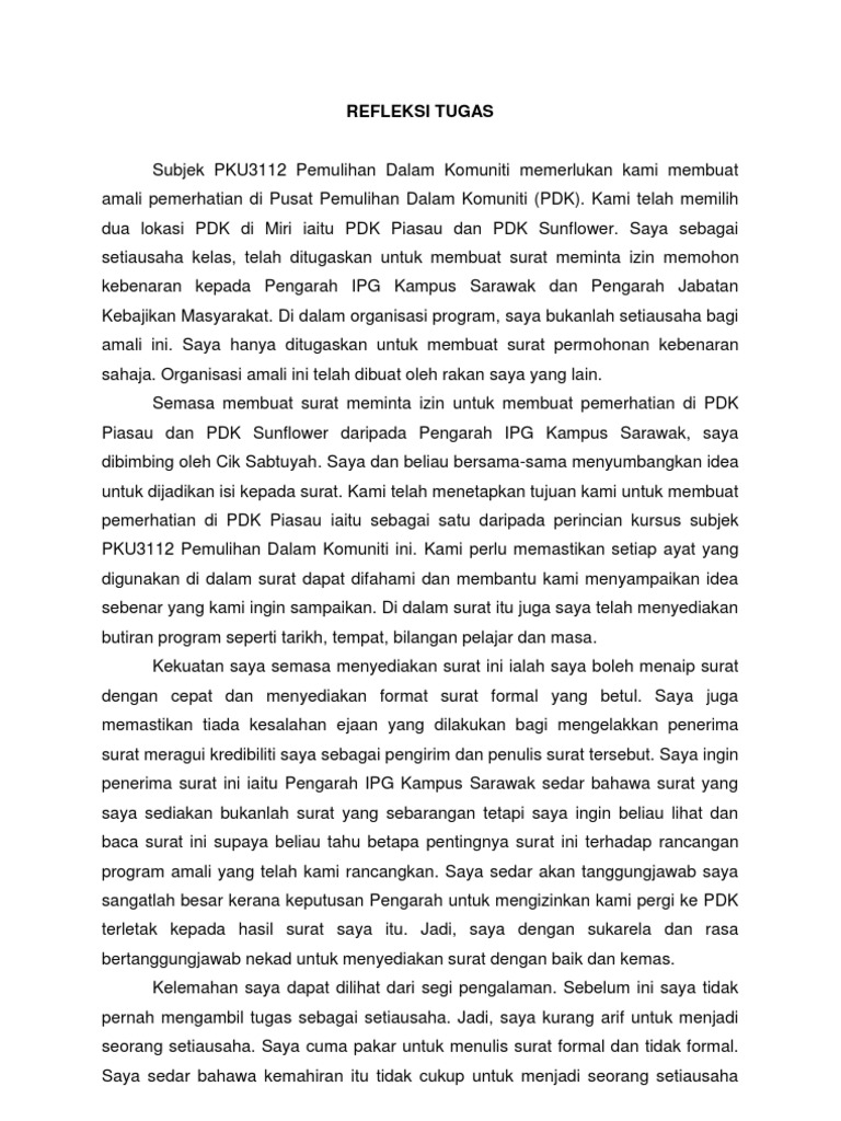 Refleksi Tugas PDK | PDF