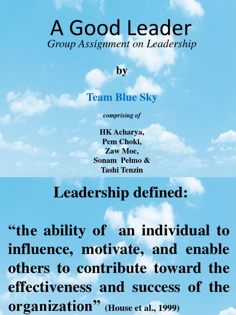 A Good Leader: Group Assignment On Leadership | Download Free PDF ...