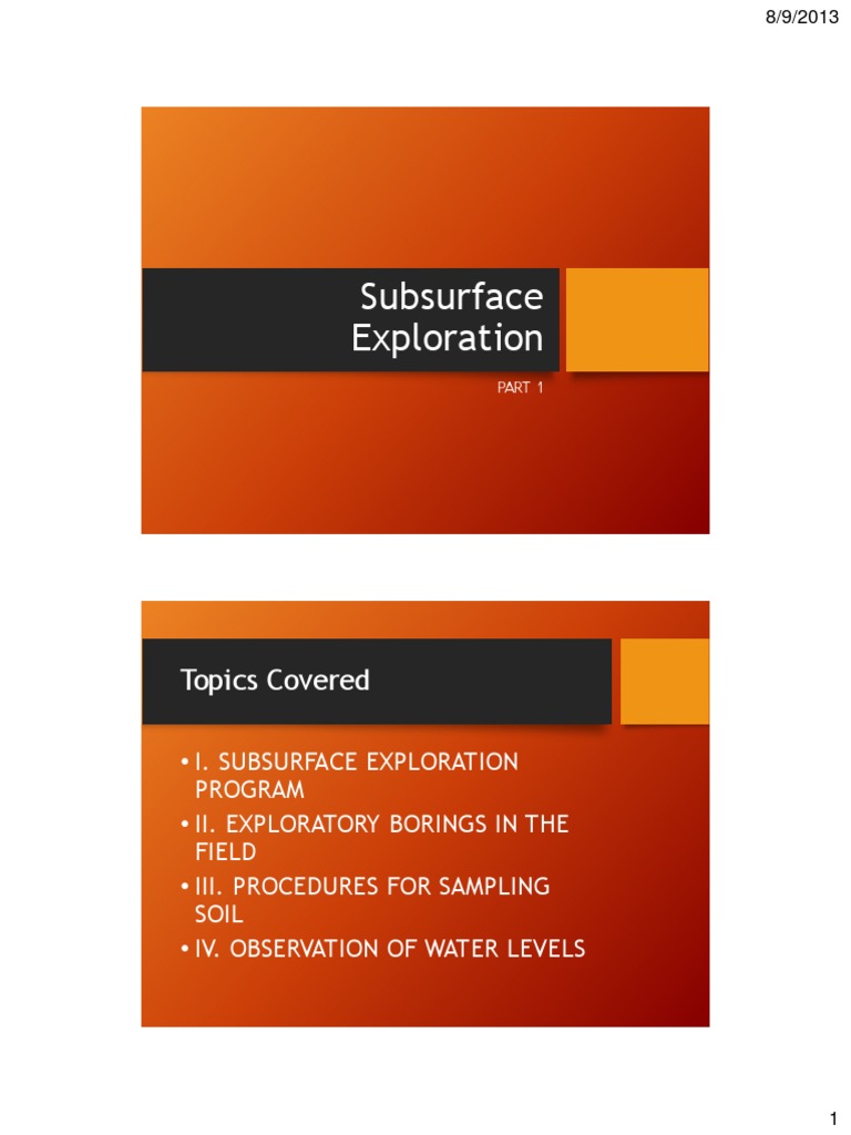 Subsurface Exploration PPT Report | PDF | Earth Sciences | Civil ...
