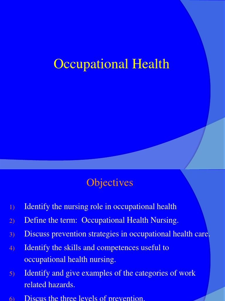 Occupational Health | PDF | Occupational Safety And Health | Preventive ...