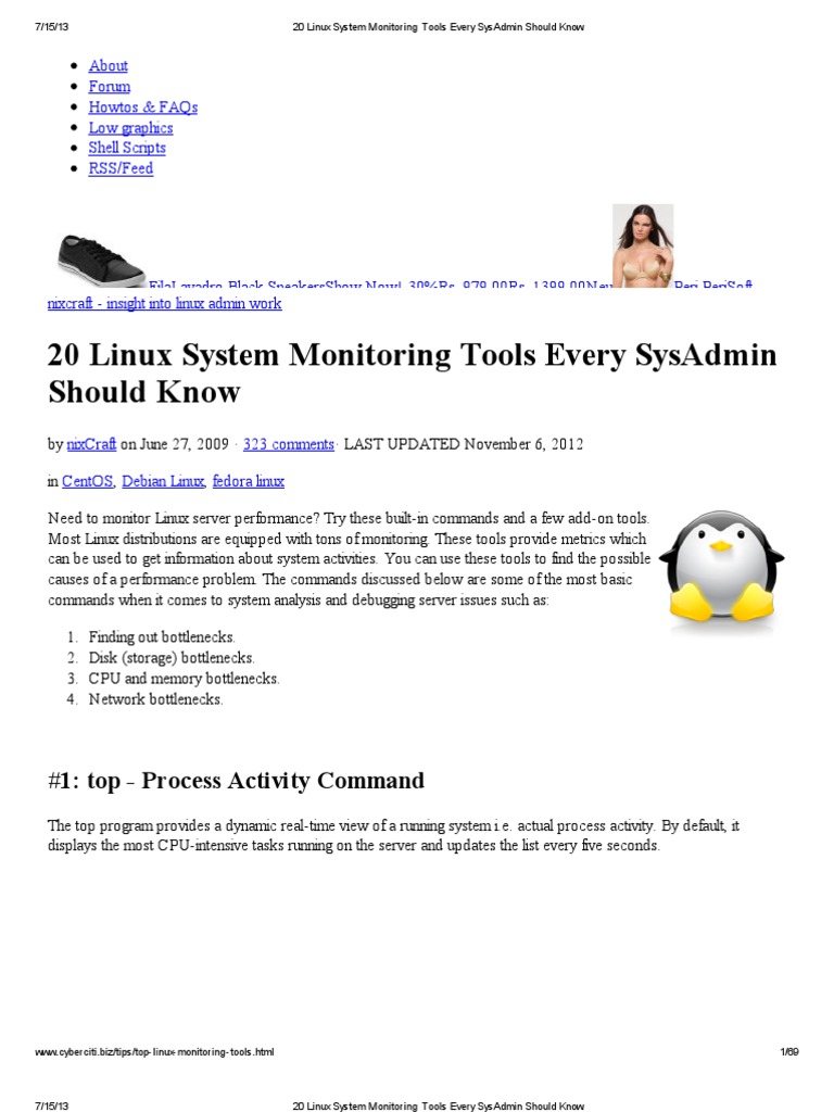 20 Linux System Monitoring Tools Every Sysadmin Should Know Pdf
