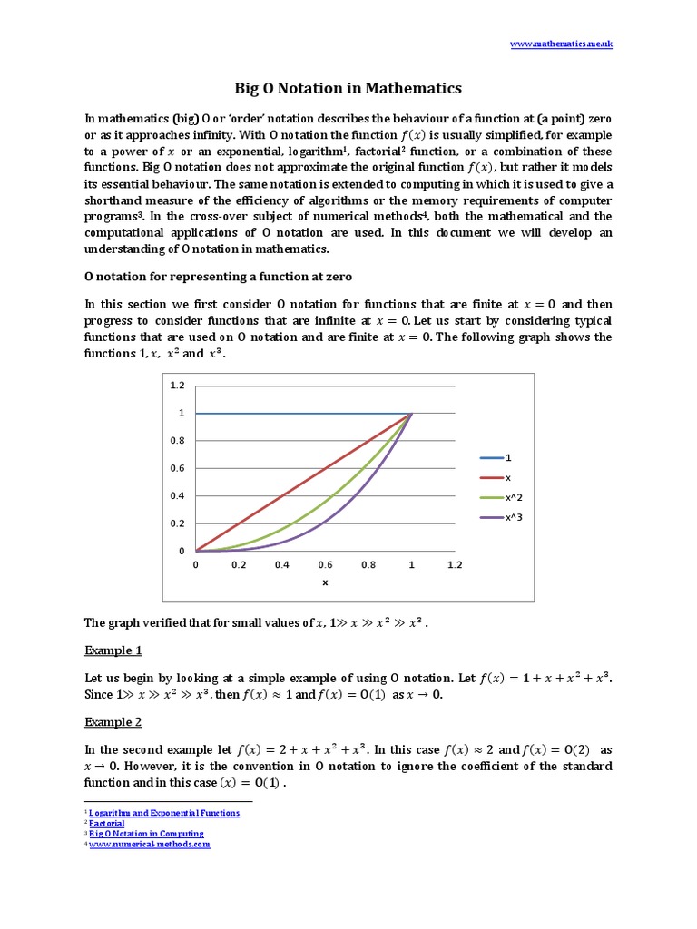 Big O Notation in Mathematics | PDF | Function (Mathematics) | Logarithm
