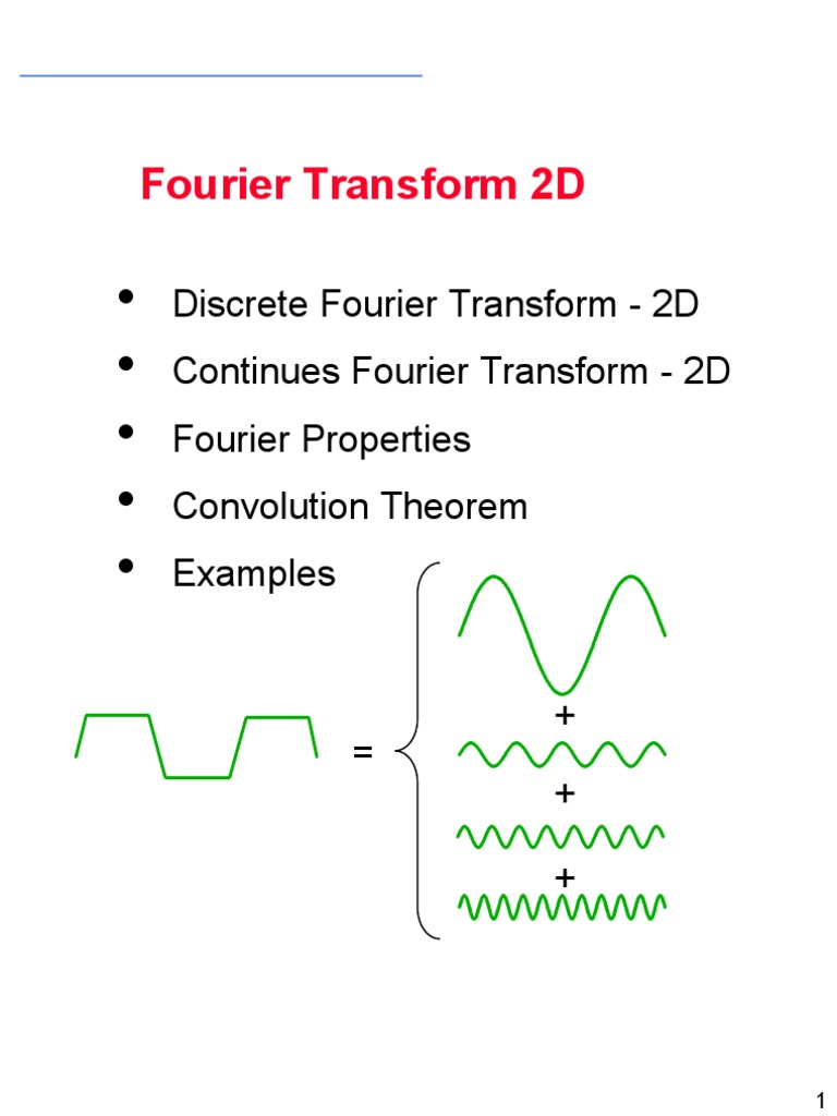 2d Fourier Transform Examples