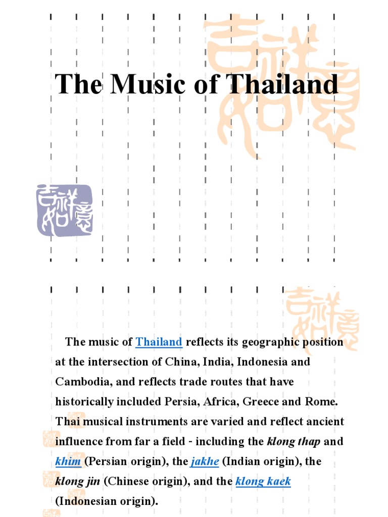 The Music of Thailand PDF | PDF | Performing Arts | Sound