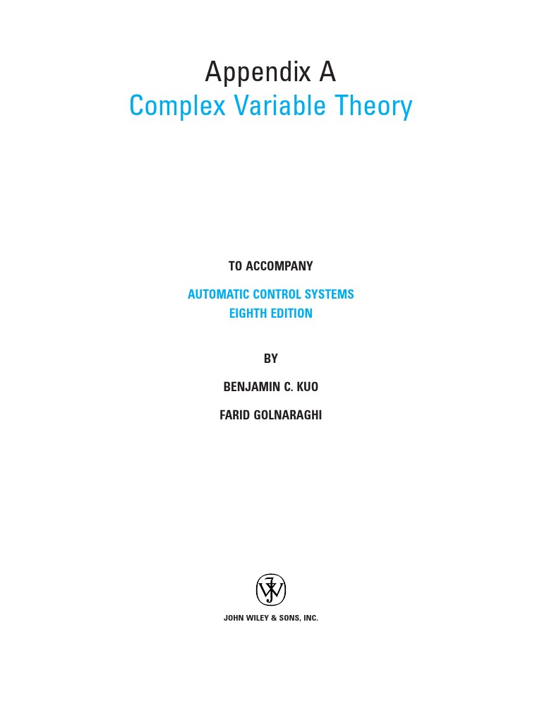 Complex Variable Theory Appendix A Pdf Analytic Function Function Mathematics