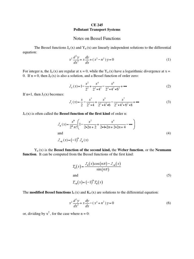 Bessel Functions | PDF | Harmonic Analysis | Combinatorics