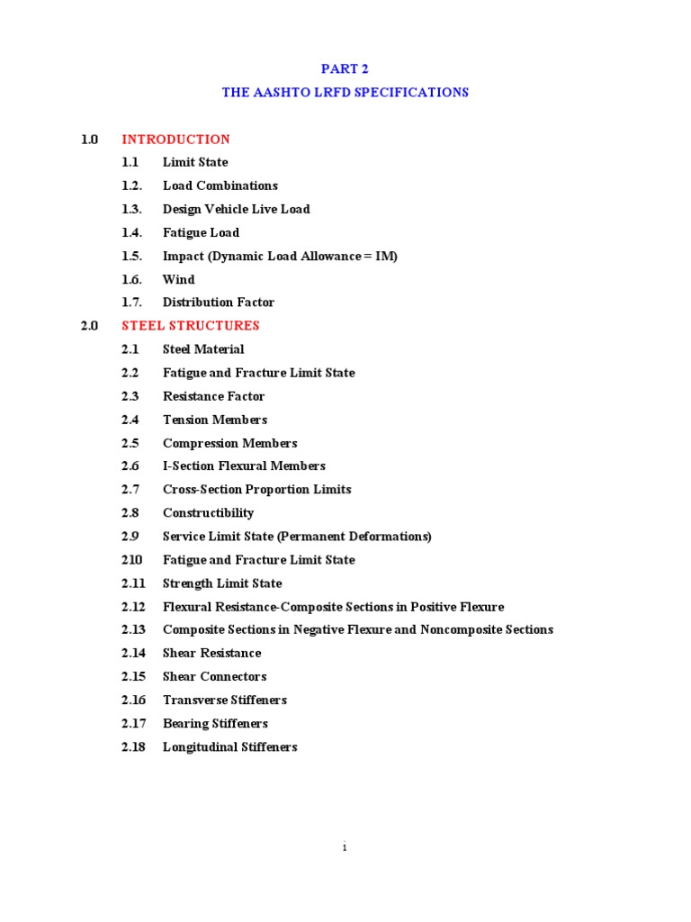 The Aashto LRFD Specifications | PDF | Bending | Strength Of Materials