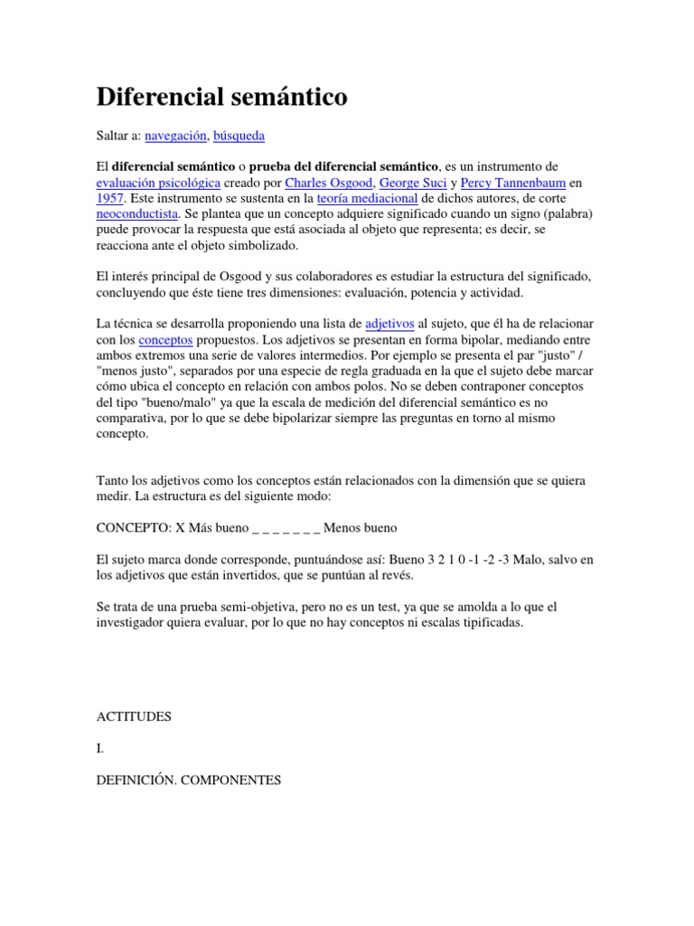 Diferencial Semántico | PDF | Escala Likert | Ciencia cognitiva