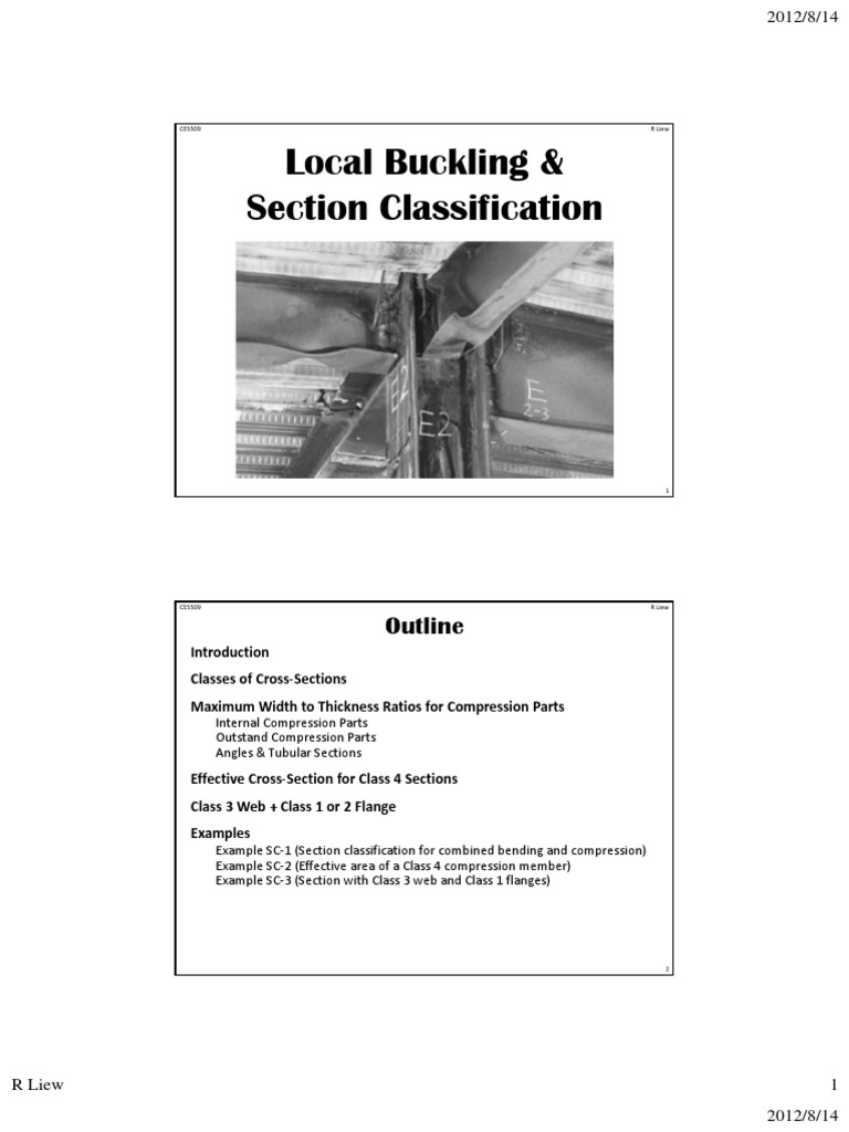 2 Local Buckling and Section Classification - 2011 | PDF | Buckling ...