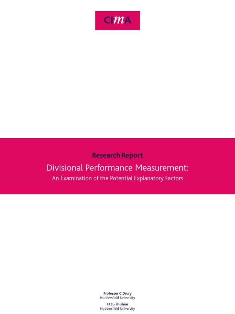 Divisional Performance Measurement - An Examination of The Potential ...